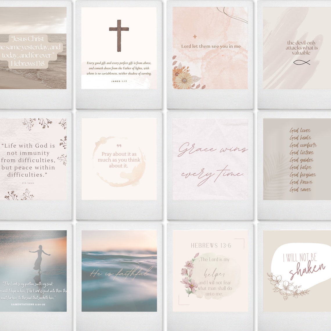 50 Facebook Post Bundle of Christian Quotes, Bible Verses, Church ...