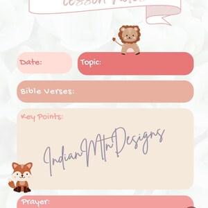 Set of 5 Church Lesson Notes, Printable Bible Activity, Kids Bible ...