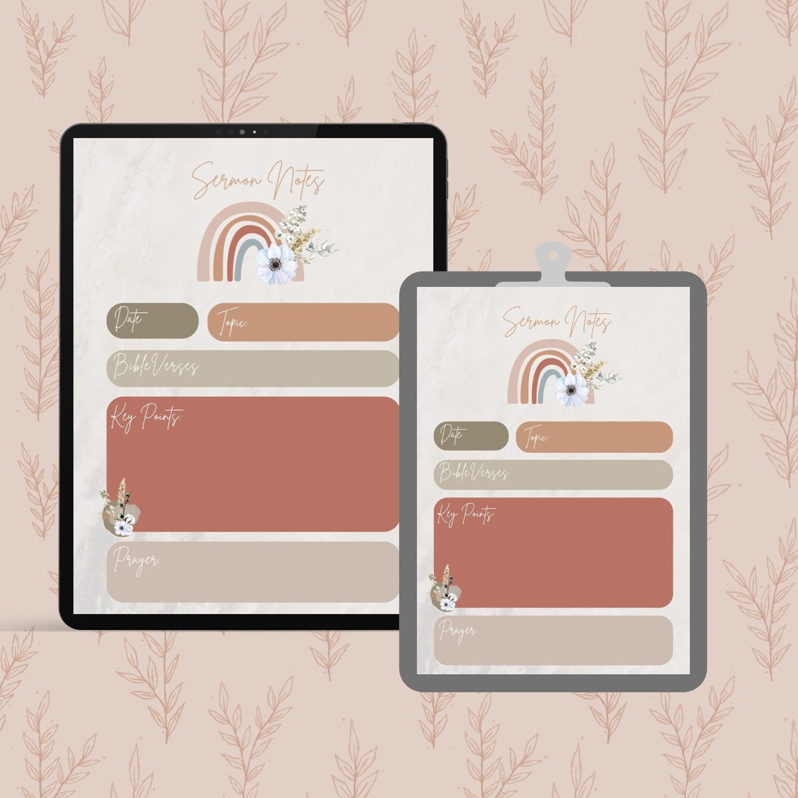 Church Sermon Note Template, Church Note-taking Template, Christian ...