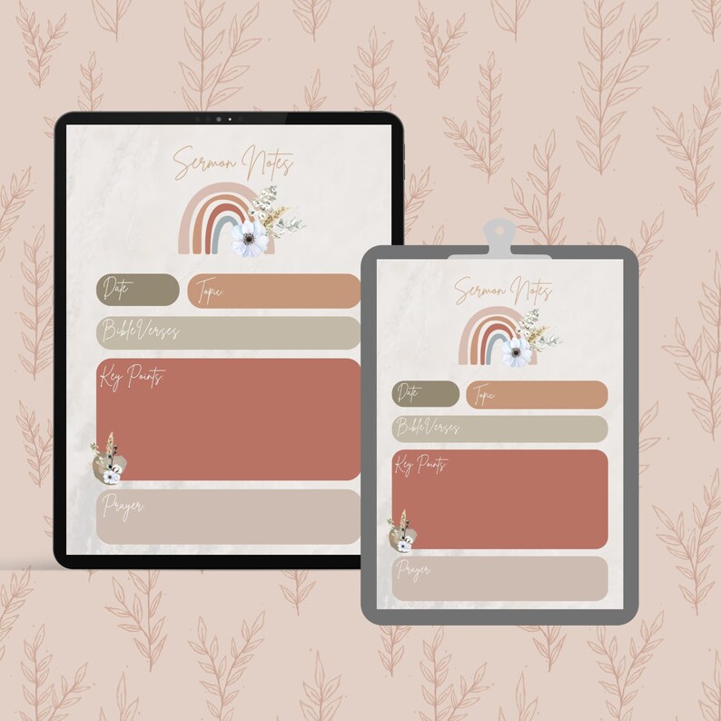 Church Sermon Note Template, Church Note-taking Template, Christian ...