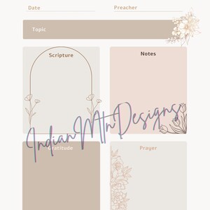 Minimal Church Note Template, Church Note-taking Template, Christian ...