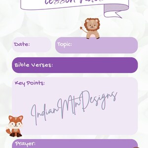 Set of 5 Church Lesson Notes, Printable Bible Activity, Kids Bible ...