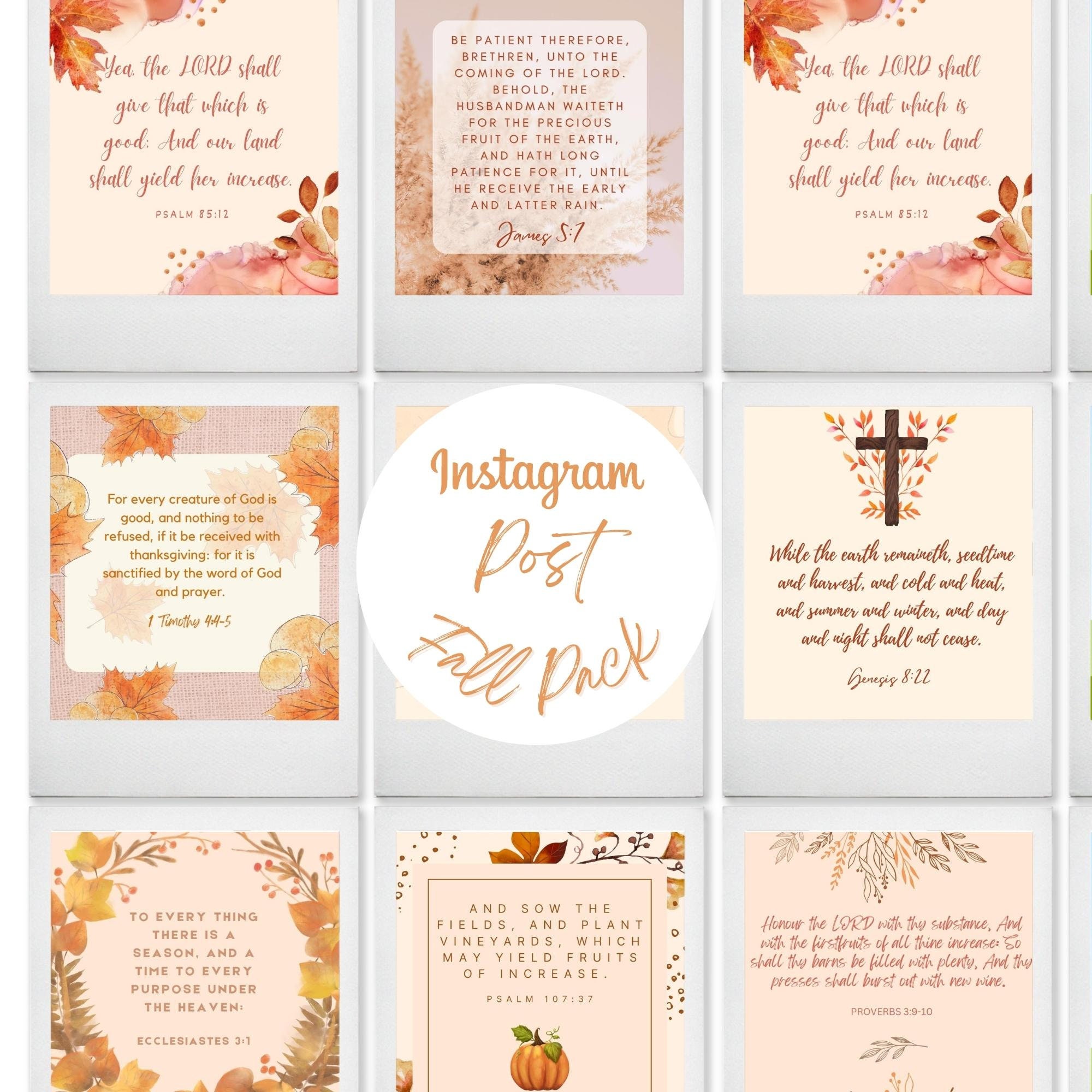10 Fall Instagram Post Bundle of Bible Verses, Church Social Media ...