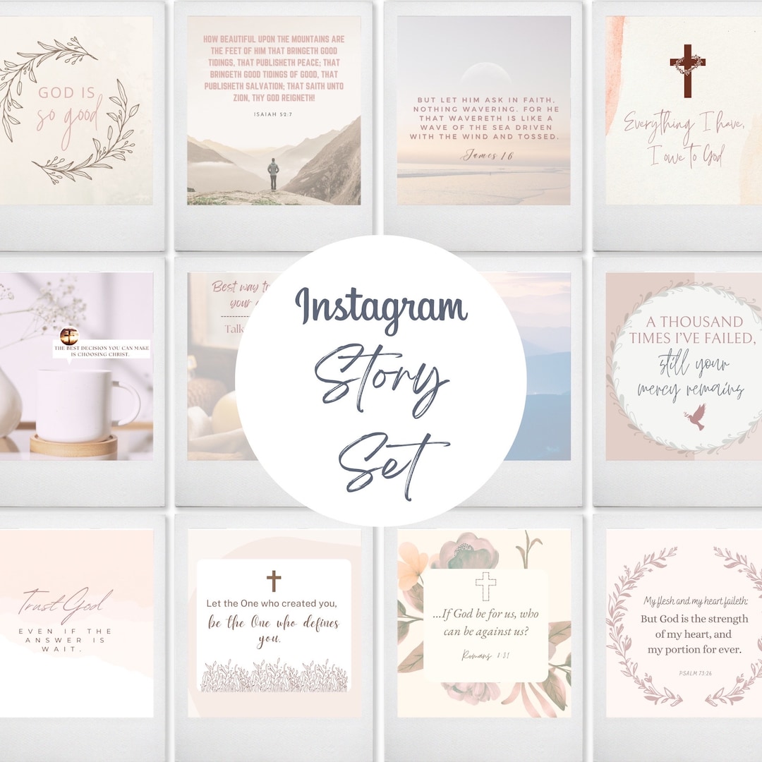 50 Insta Story Bundle of Christian Quotes, Bible Verses, Church Social ...