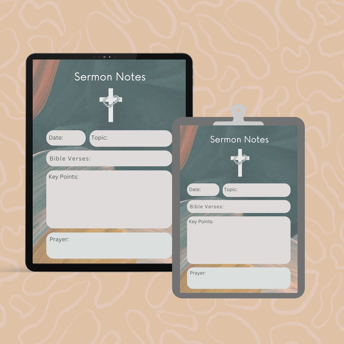 Church Sermon Note Template, Church Note-taking Template, Christian ...