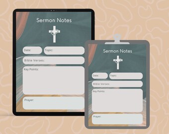 Minimal Church Note Template, Church Note-taking Template, Christian ...