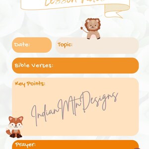 Set of 5 Church Lesson Notes, Printable Bible Activity, Kids Bible ...