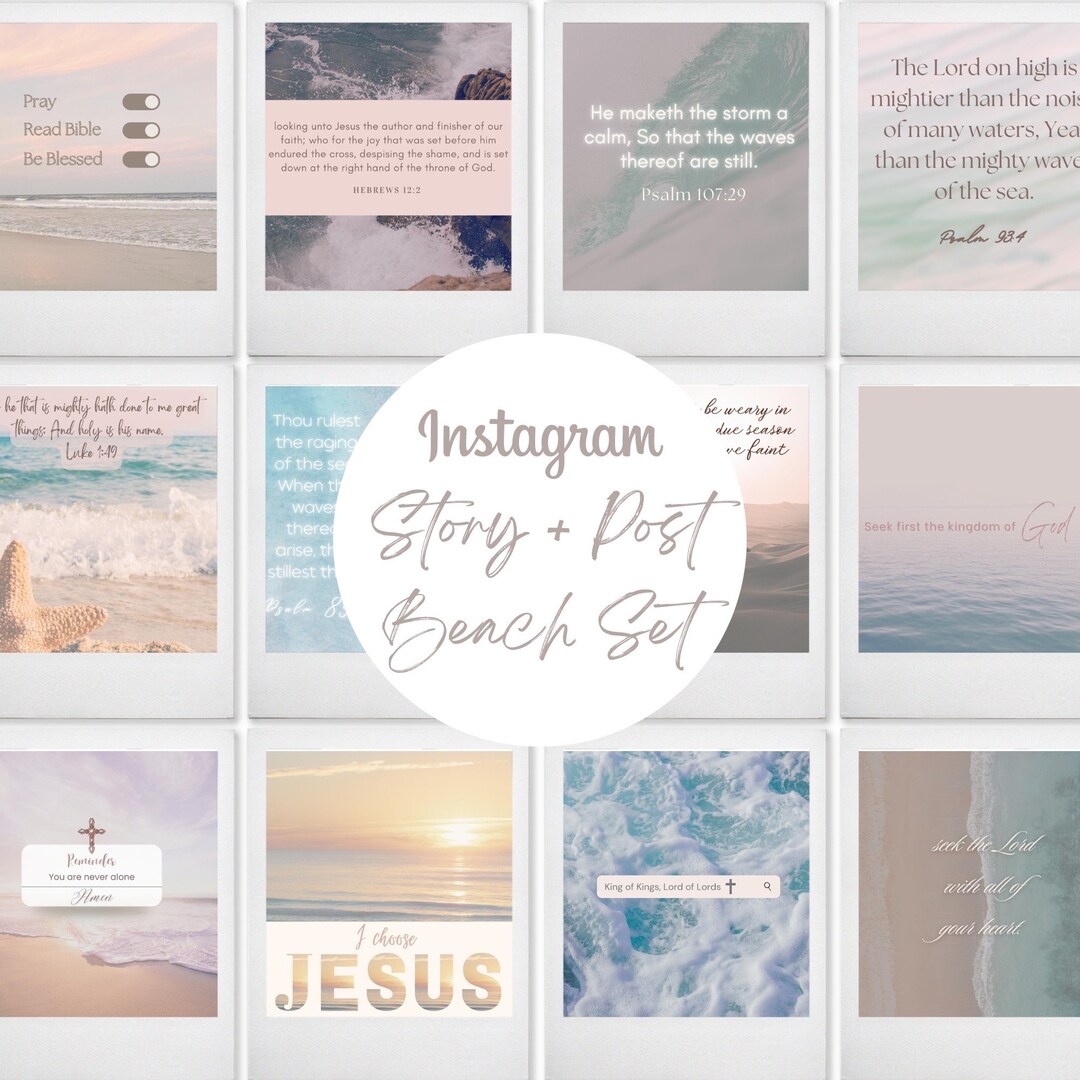 20 Matching Beach Aesthetic Instagram Story and Post Bible Verses ...