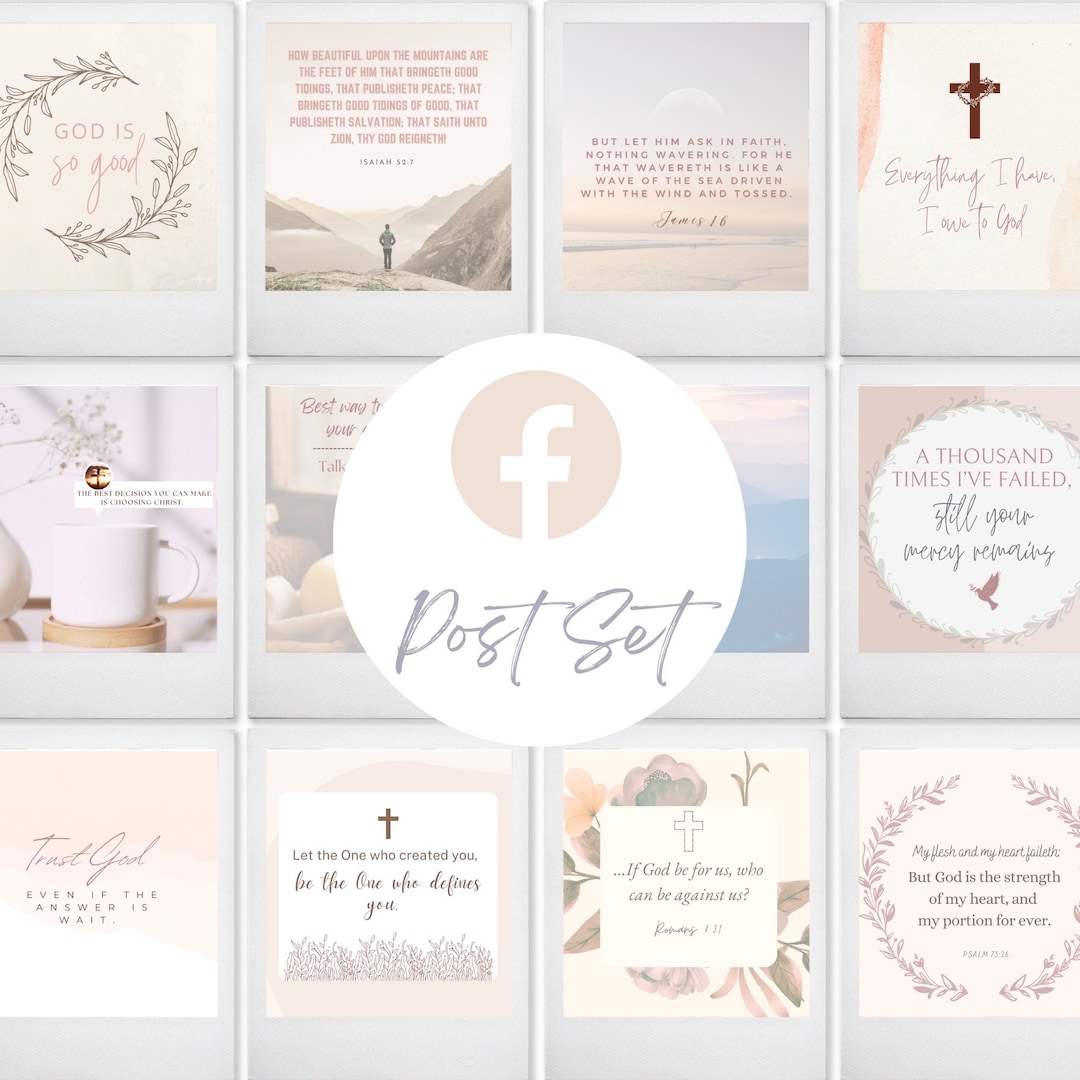 50 Facebook Post Bundle of Christian Quotes, Bible Verses, Church ...