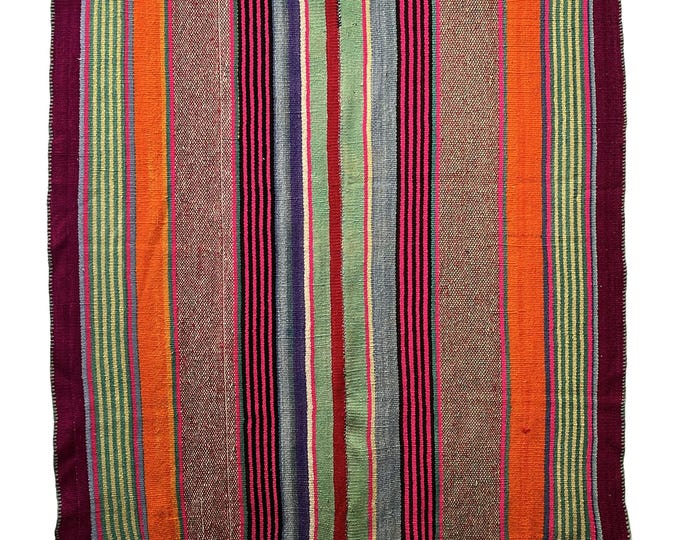 PERUVIAN COLORFUL RUG / Blanket/ Natural Colors/ Frazada/ Carpet/ Home ...