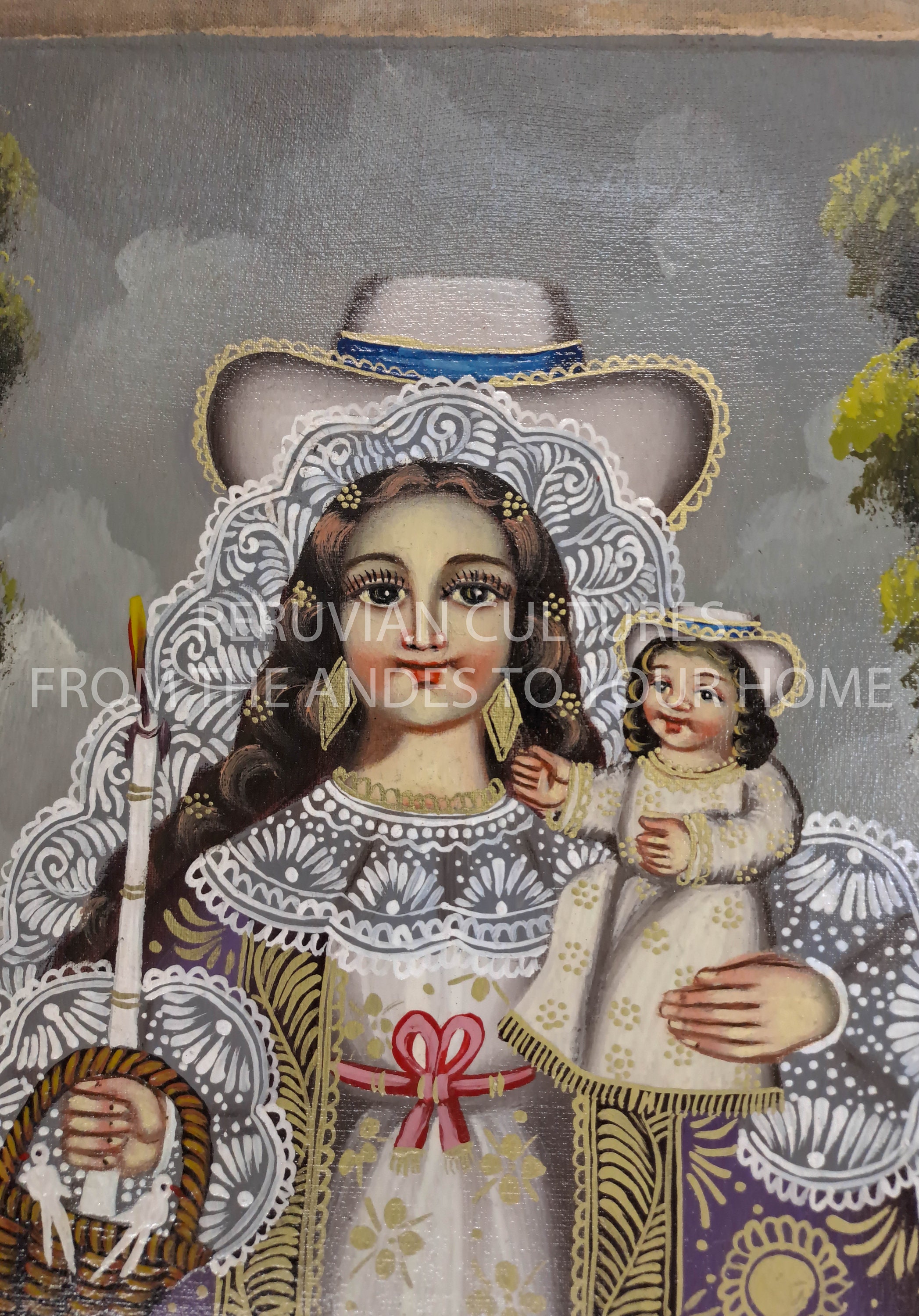 Virgin Chapi / Handmade Religious Painting for Wall Decoration ...