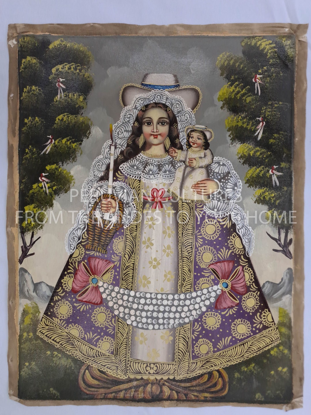 Virgin Chapi / Handmade Religious Painting for Wall Decoration ...