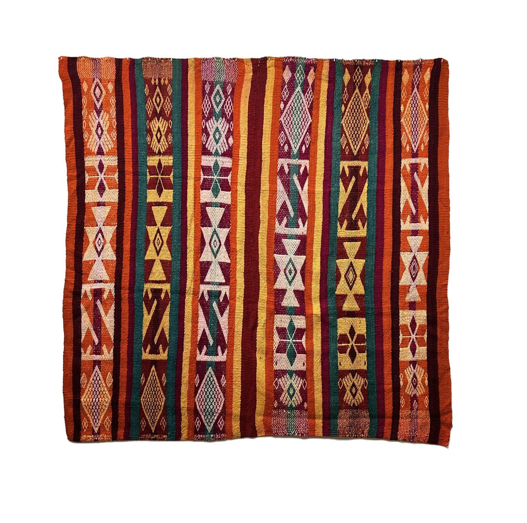 Handwoven Vintage Peruvian Rug Authentic Andean Wool Textile Inca ...