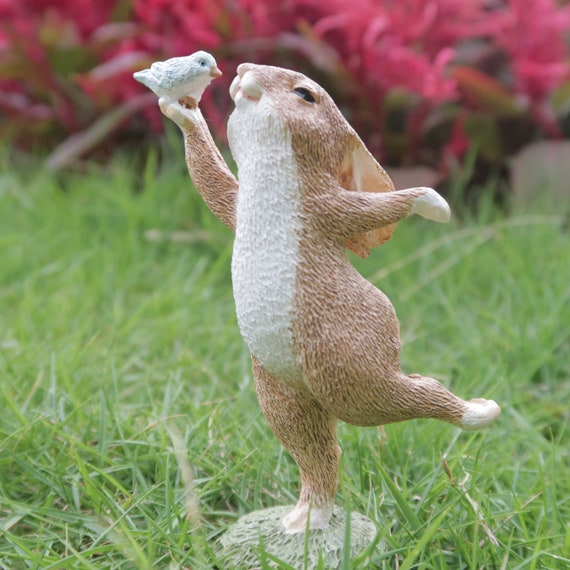 Miniature Garden cute bunny animal statues Micro landscape | Etsy