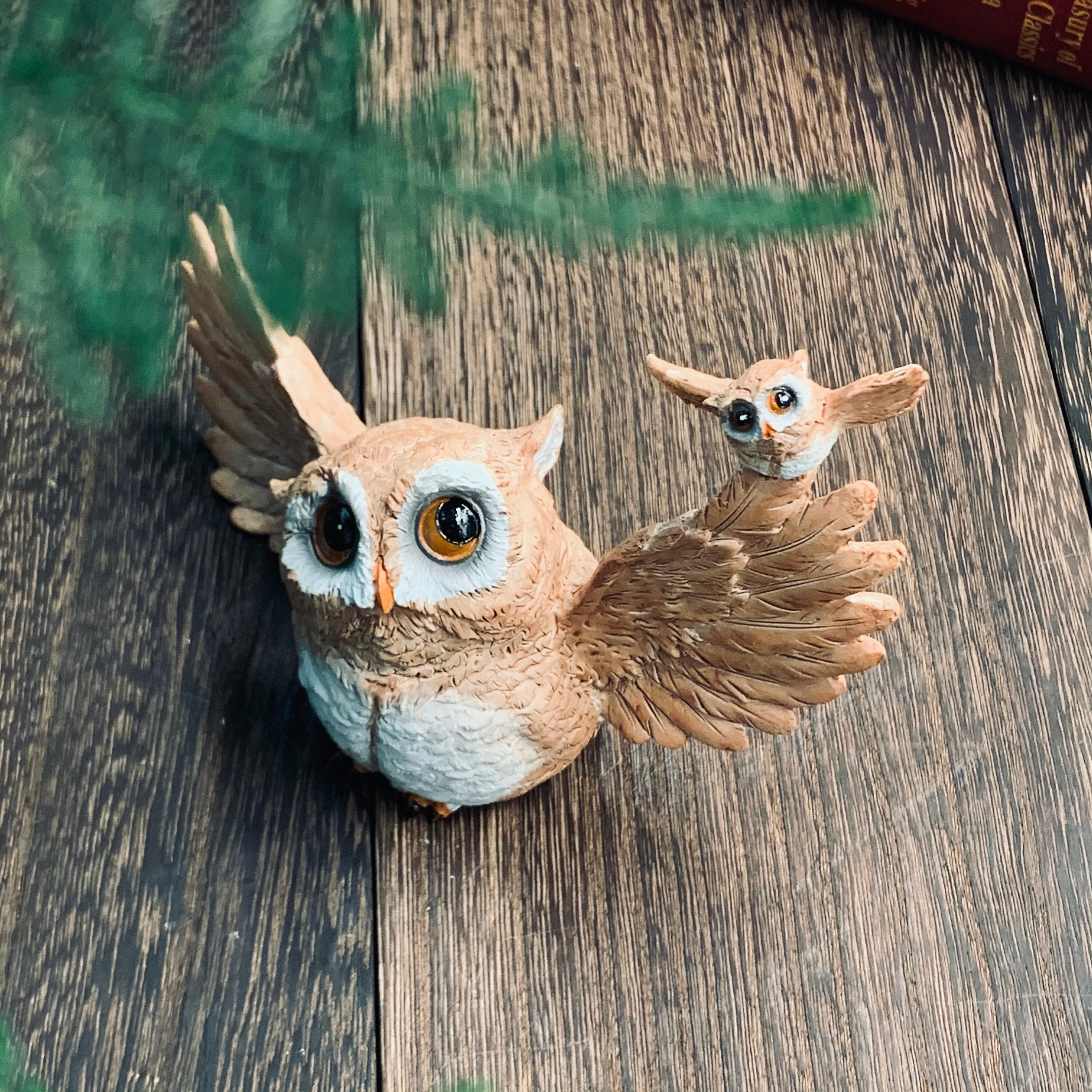 Miniature Flying Owl Animal Statue Micro Landscape Decorations - Etsy