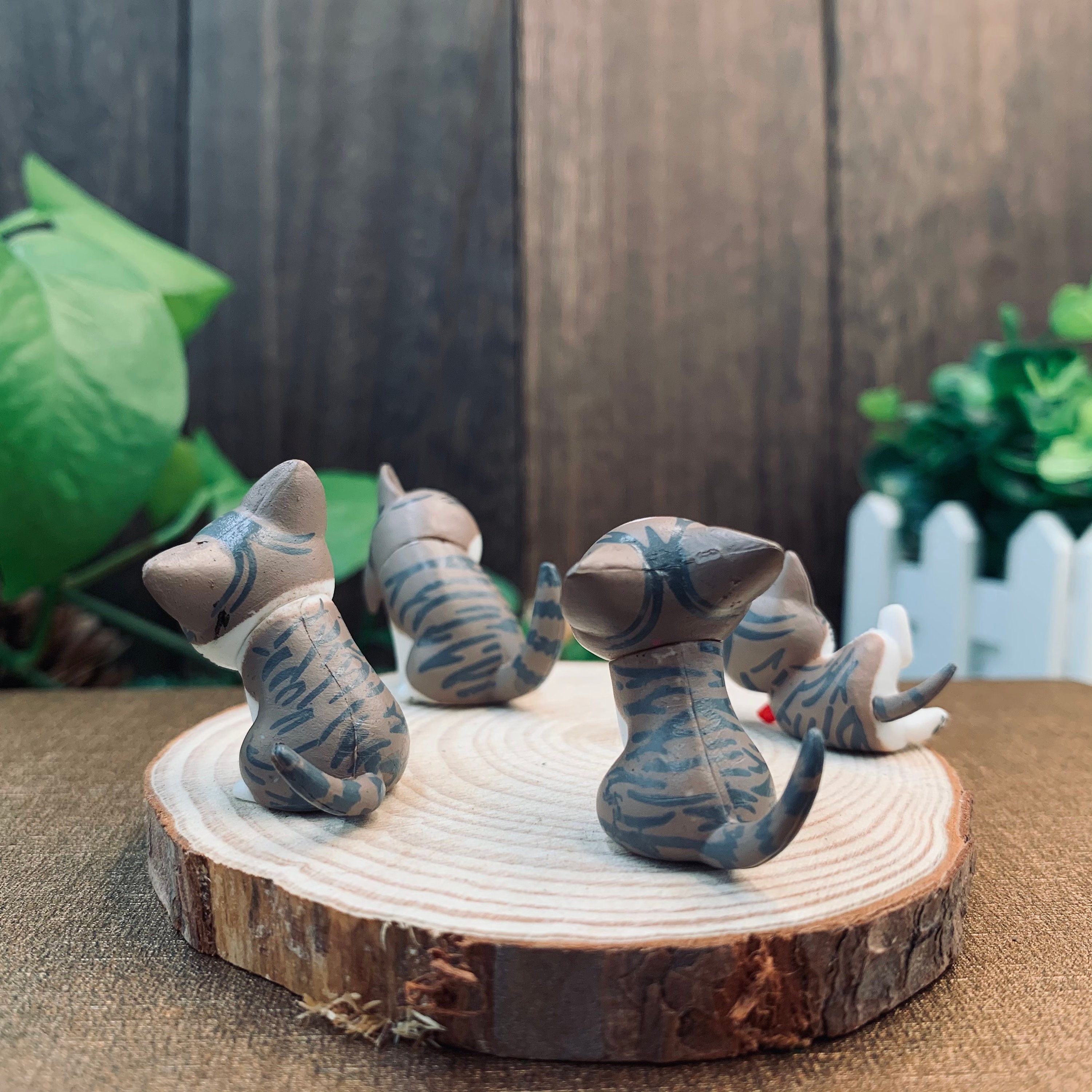 Set of Nine Miniature Cute Little Cats Miniature Decoration Dollhouse ...