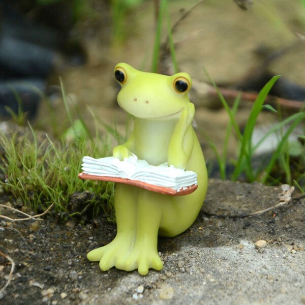 Frog Reading a Book Statue - Etsy