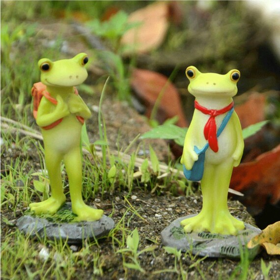 Miniature Creative Cute Frog Animal Statue Micro Landscape | Etsy