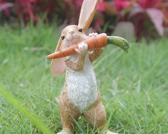 Miniature Garden Cute Bunny Animal Statues Micro Landscape - Etsy