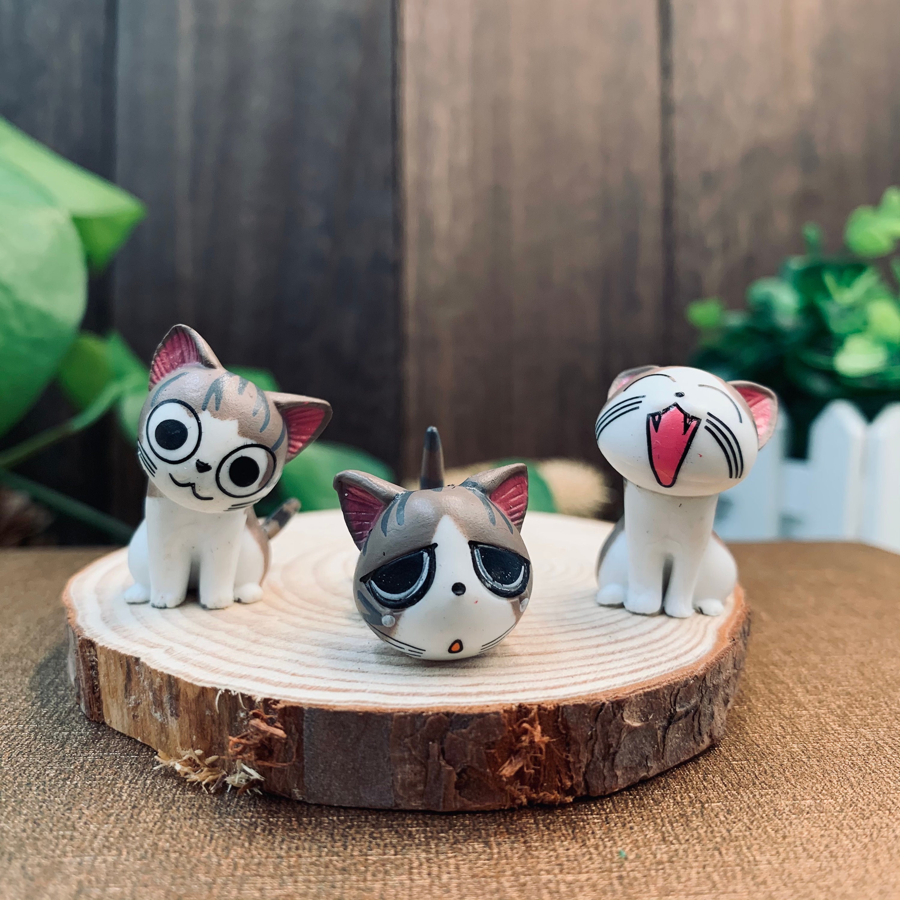 Set of Nine Miniature Cute Little Cats Miniature Decoration Dollhouse ...