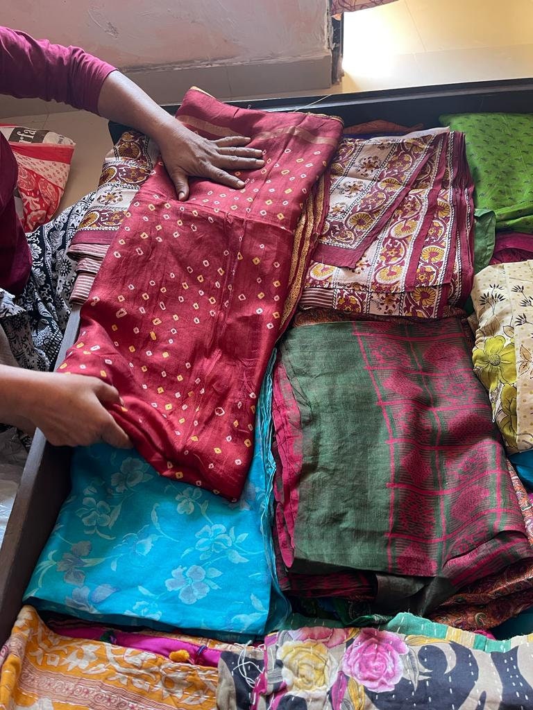 Indian Vintage Silk Saree Wholesale Lot of 2 Dressmaking Ethnic Craft ...