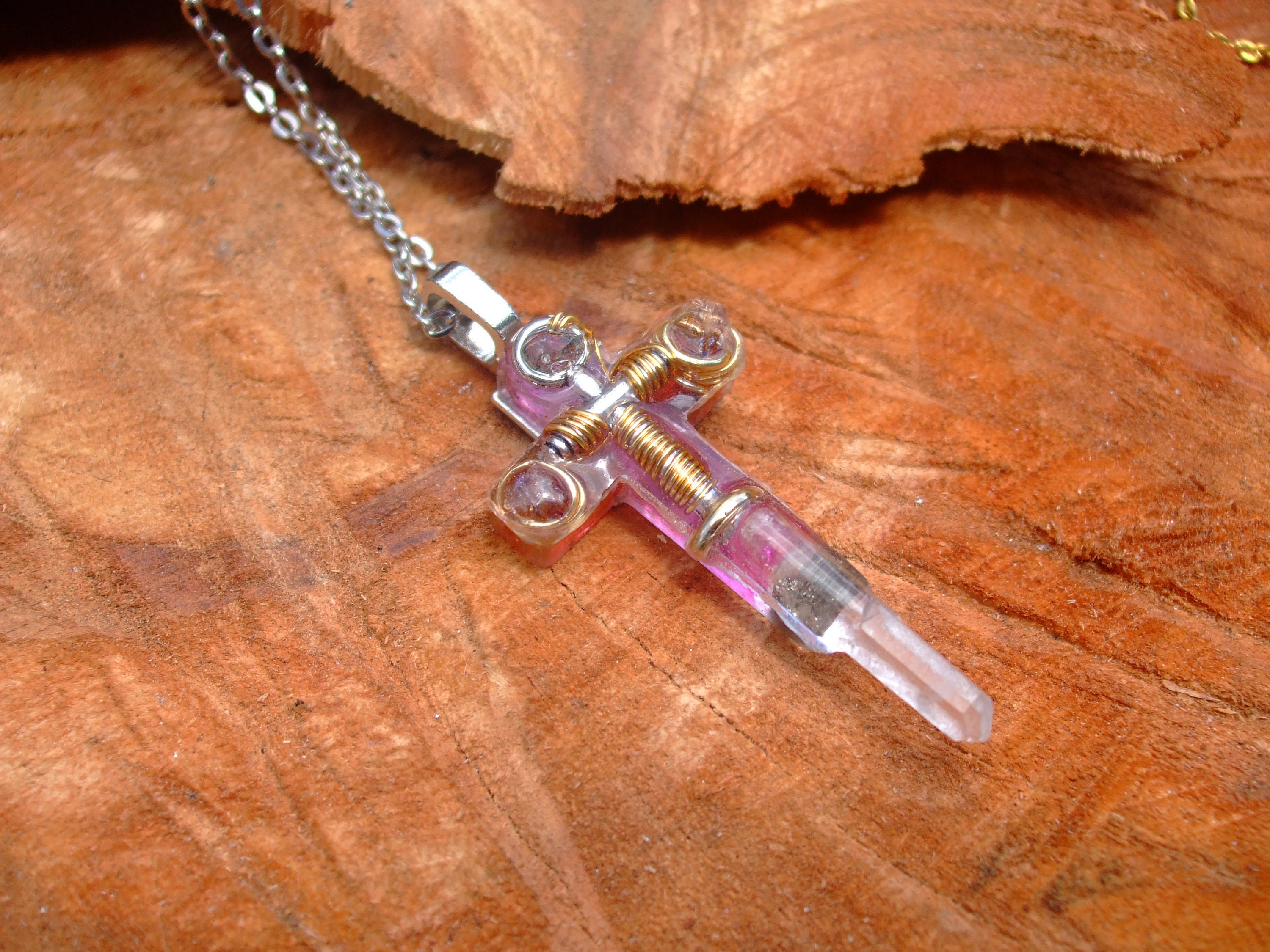 Orgone/orgonite Pendent Crystal Cross - Etsy