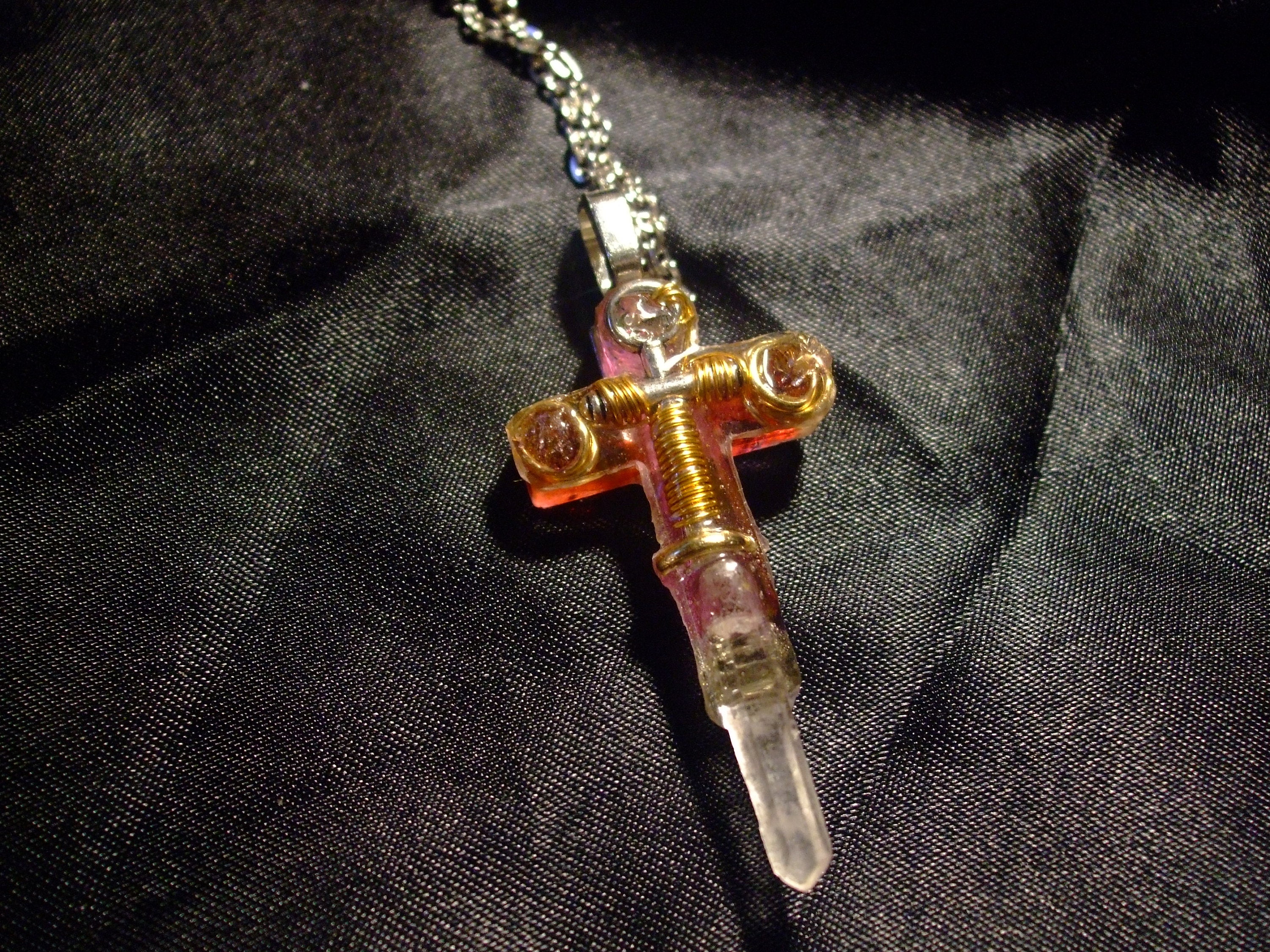 Orgone/orgonite Pendent Crystal Cross - Etsy