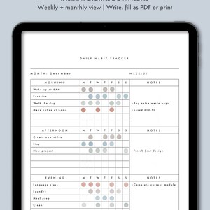 Digital Habit Tracker for Motivation | Daily Tracker With Weekly and ...