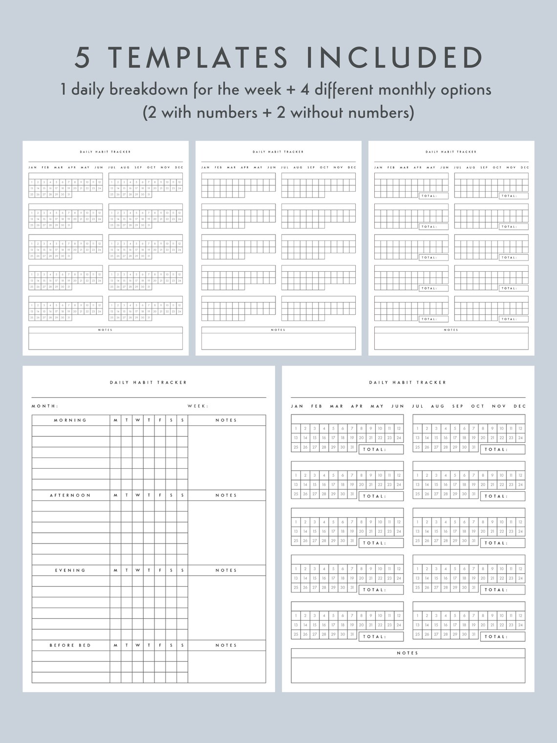 Digital Habit Tracker for Motivation | Daily Tracker With Weekly and ...