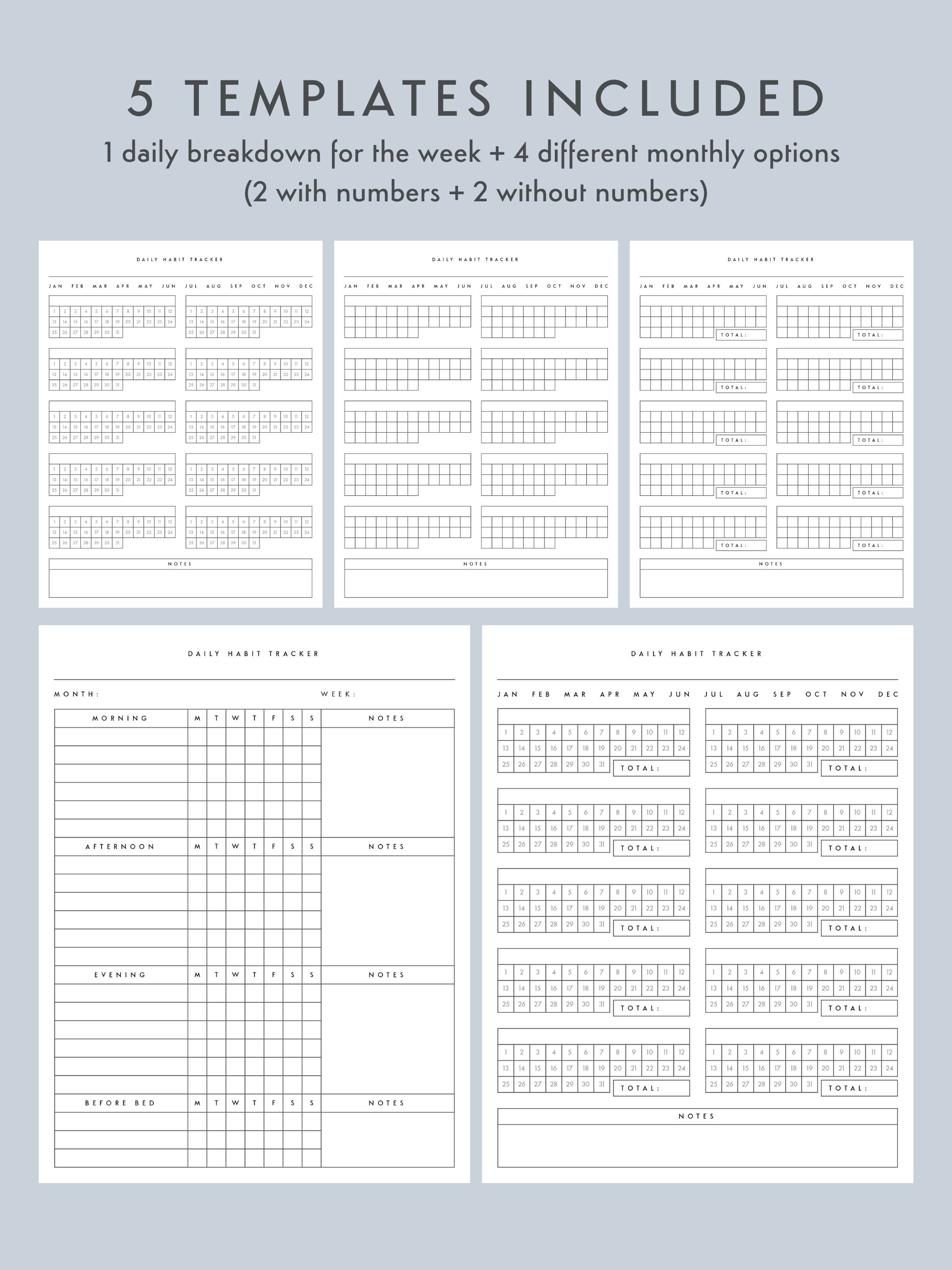 Digital Habit Tracker for Motivation | Daily Tracker With Weekly and ...