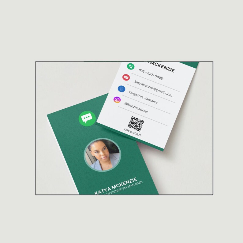 Whatsapp Style Business Card Template Whatsapp Business Card Business ...