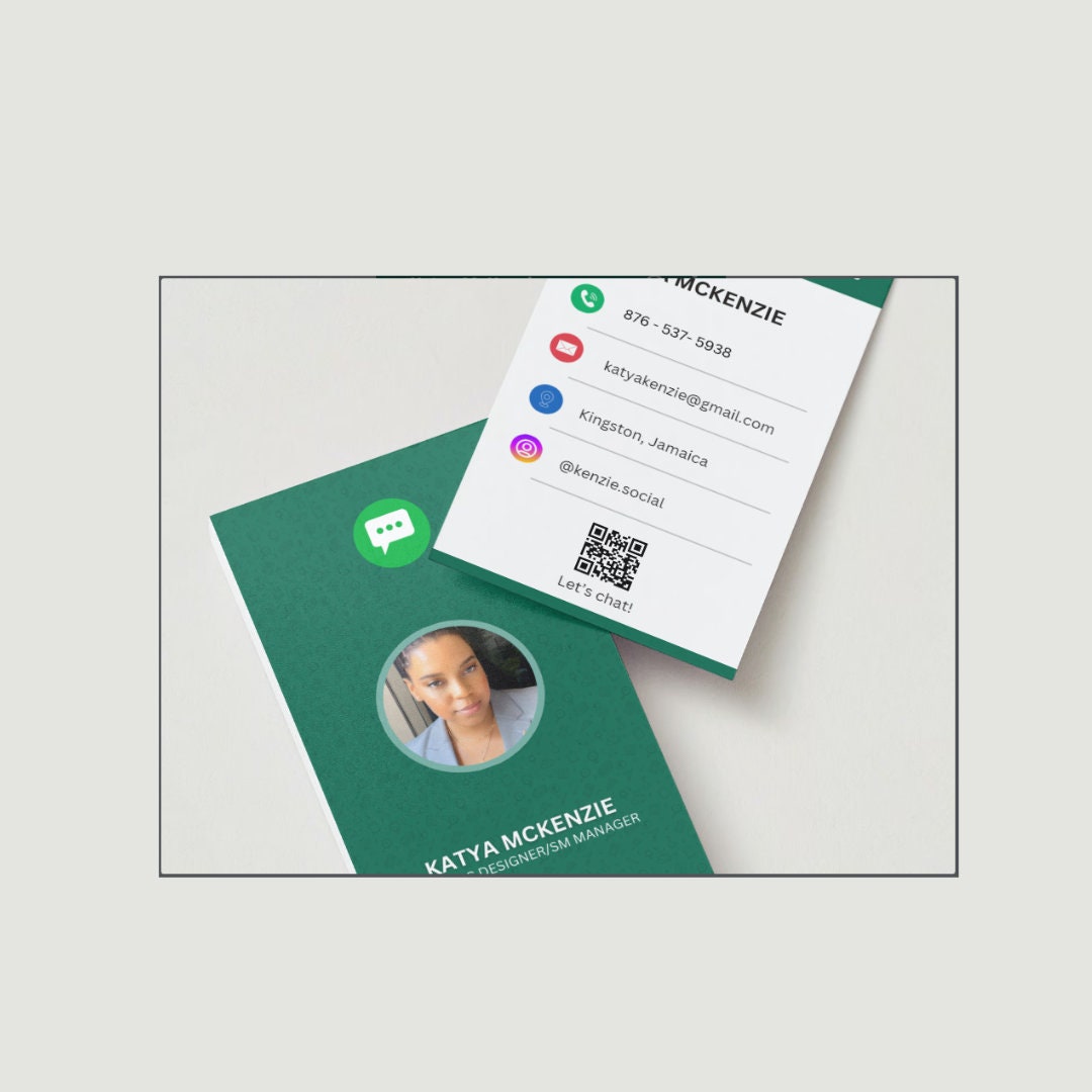 Whatsapp Style Business Card Template Whatsapp Business Card Business ...