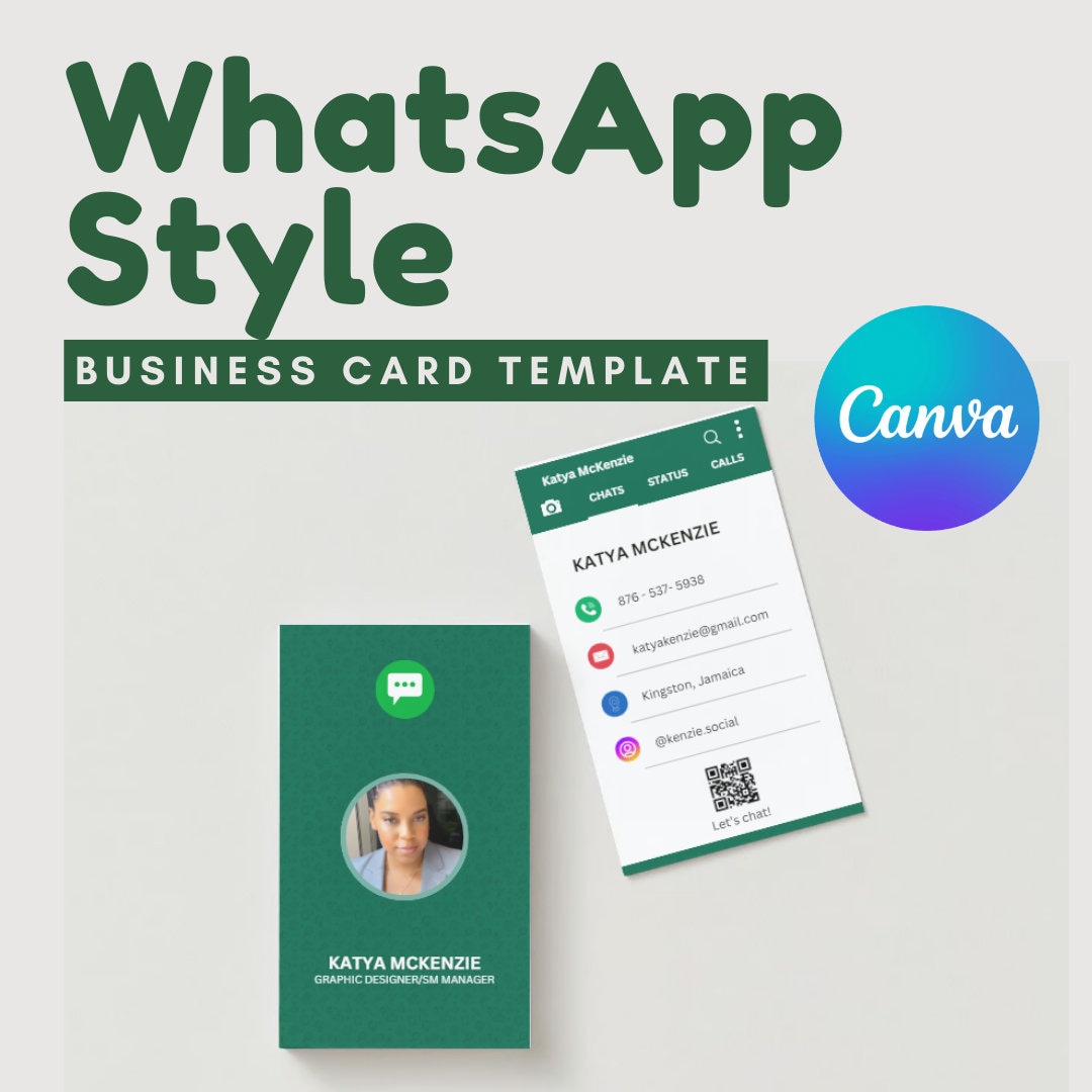 Whatsapp Style Business Card Template Whatsapp Business Card Business ...