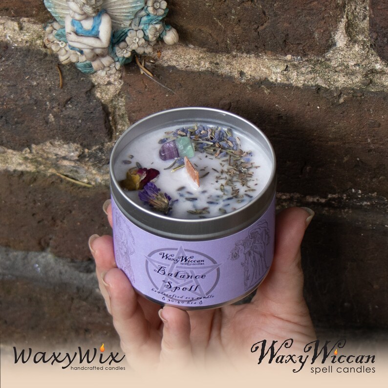 Balance Candle. Wiccan Spell Candle With Flourite to Balance | Etsy