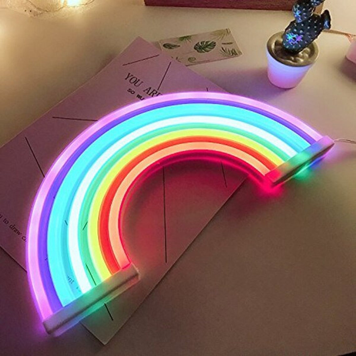 Rainbow Light Neon LED Rainbow Light Decoration Night Light | Etsy