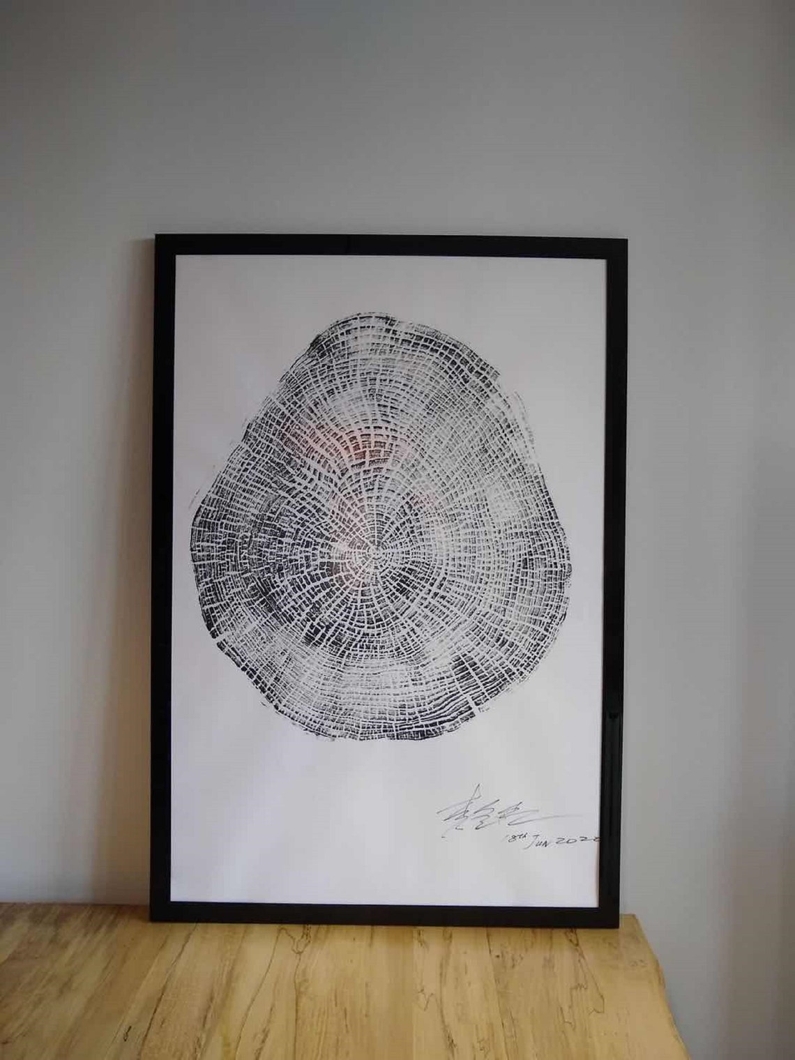 Handmade Oak Tree Ring Art, 36X24 Inch Large Tree Stump Prints ...
