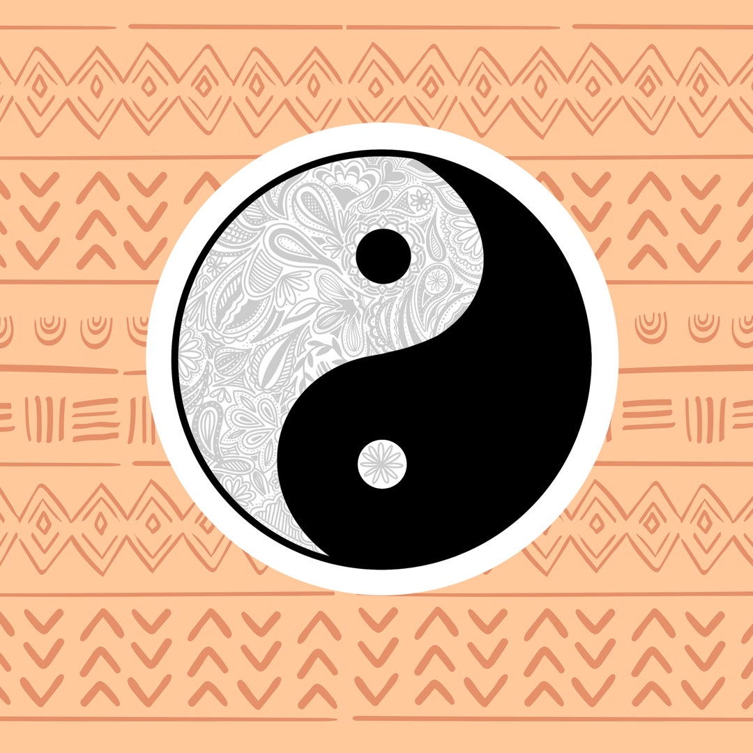 Ying Yang Sticker, Henna Sticker, Waterbottle Sticker, Laptop Sticker ...