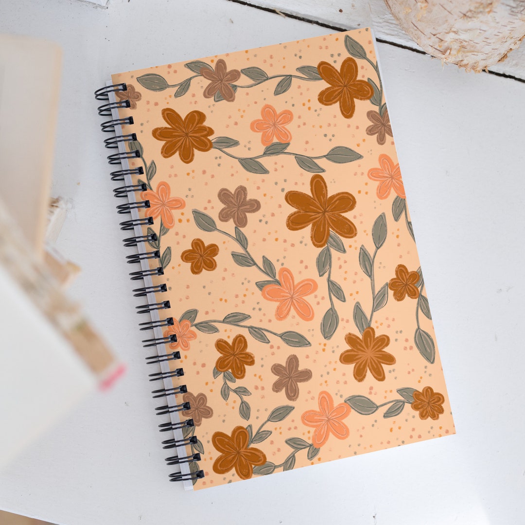 Bohemian Spiral Notebook, Floral Design Notebook, Notebook for Her ...