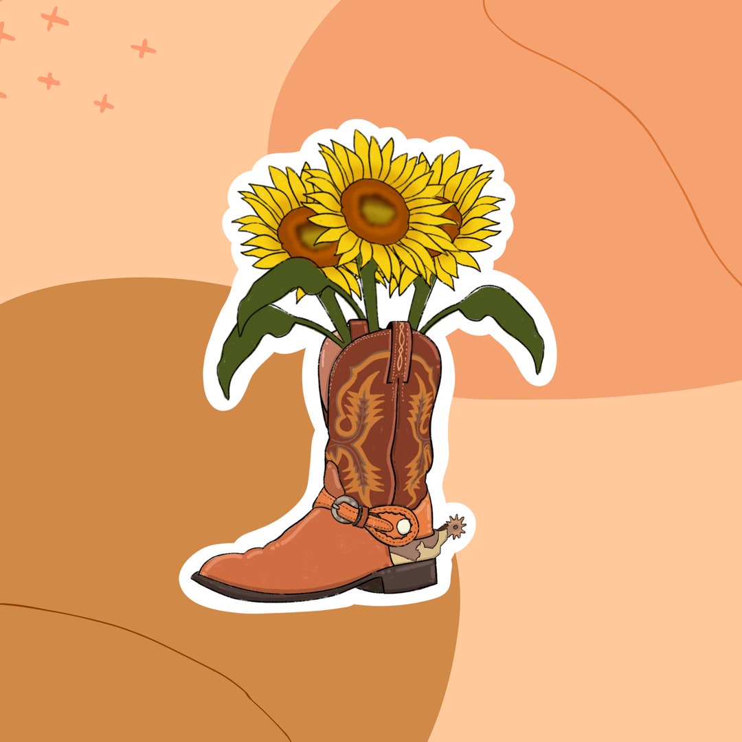 Cowgirl Boot Magnet, Sunflower Magnet, Flower Magnet, Car Magnet ...