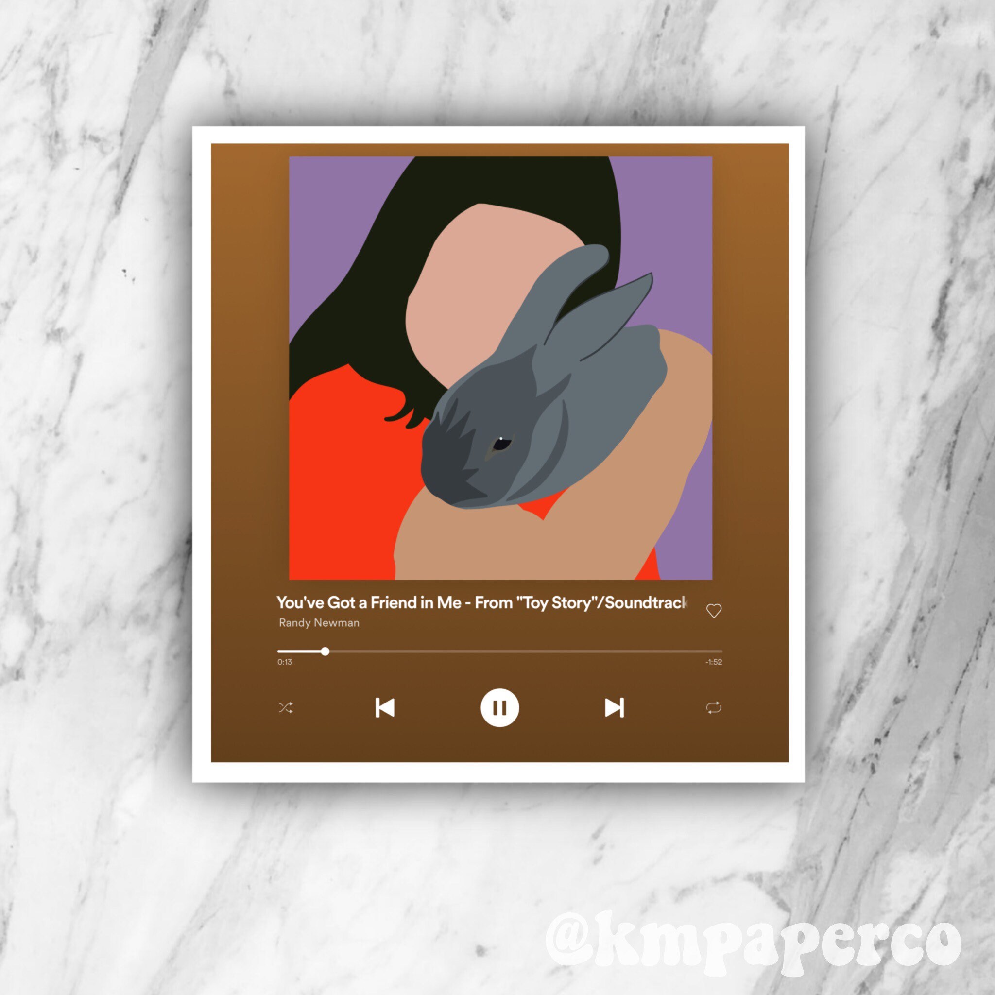 Custom illustration die cut sticker custom Spotify sticker | Etsy