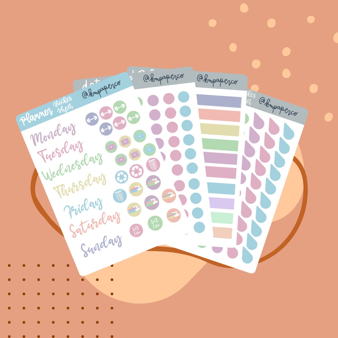 Pastels Color Palette Planner Stickers, Pastels Planner Stickers, BUJO ...