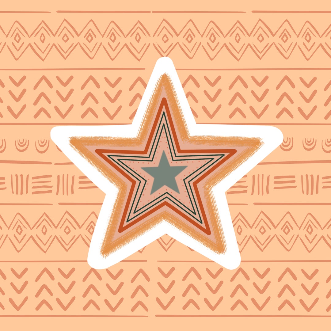 Star Sticker Colorful Star Sticker Patterned Star Sticker - Etsy