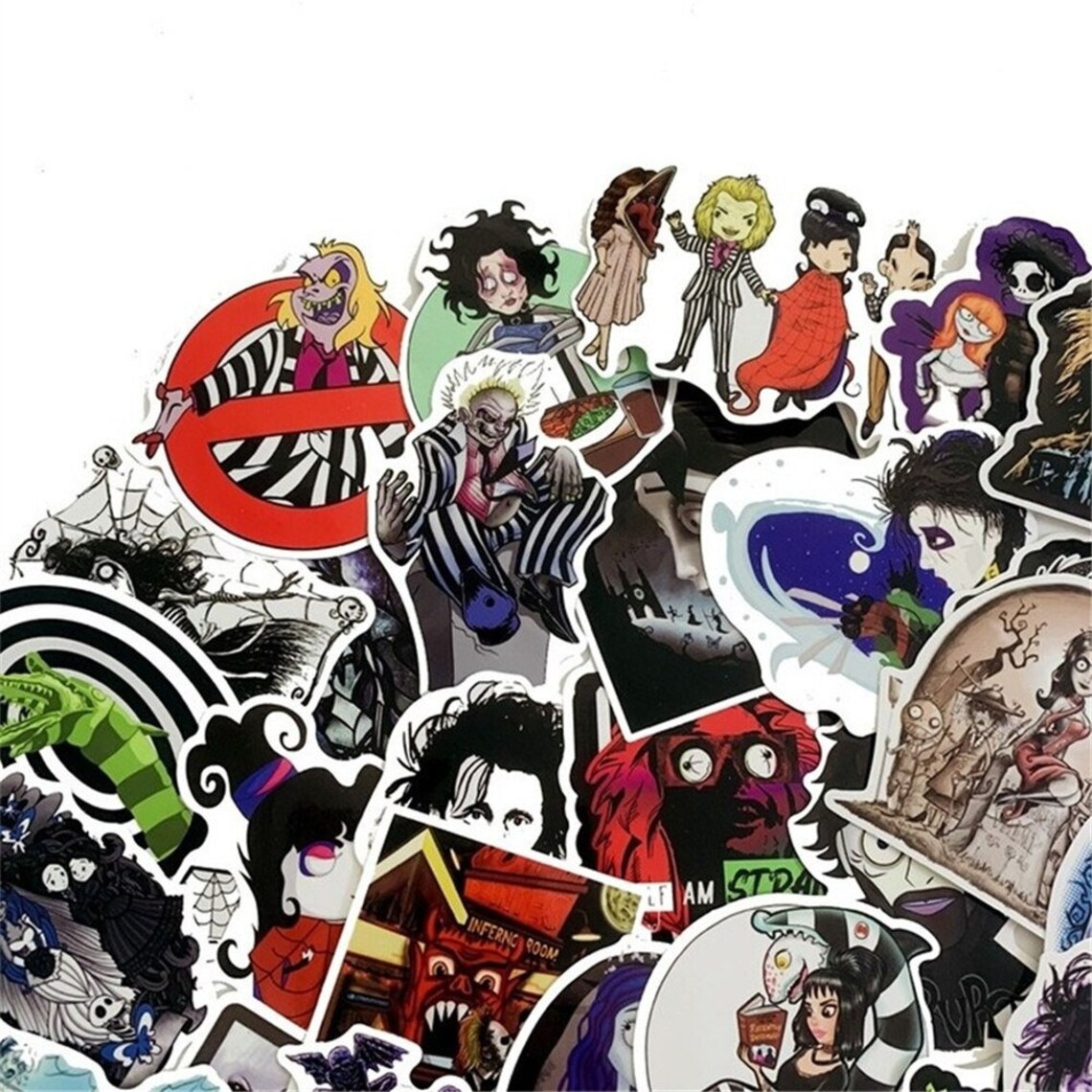 Tim Burton Movies 50pcs Stickers Pack Laptop Decal | Etsy