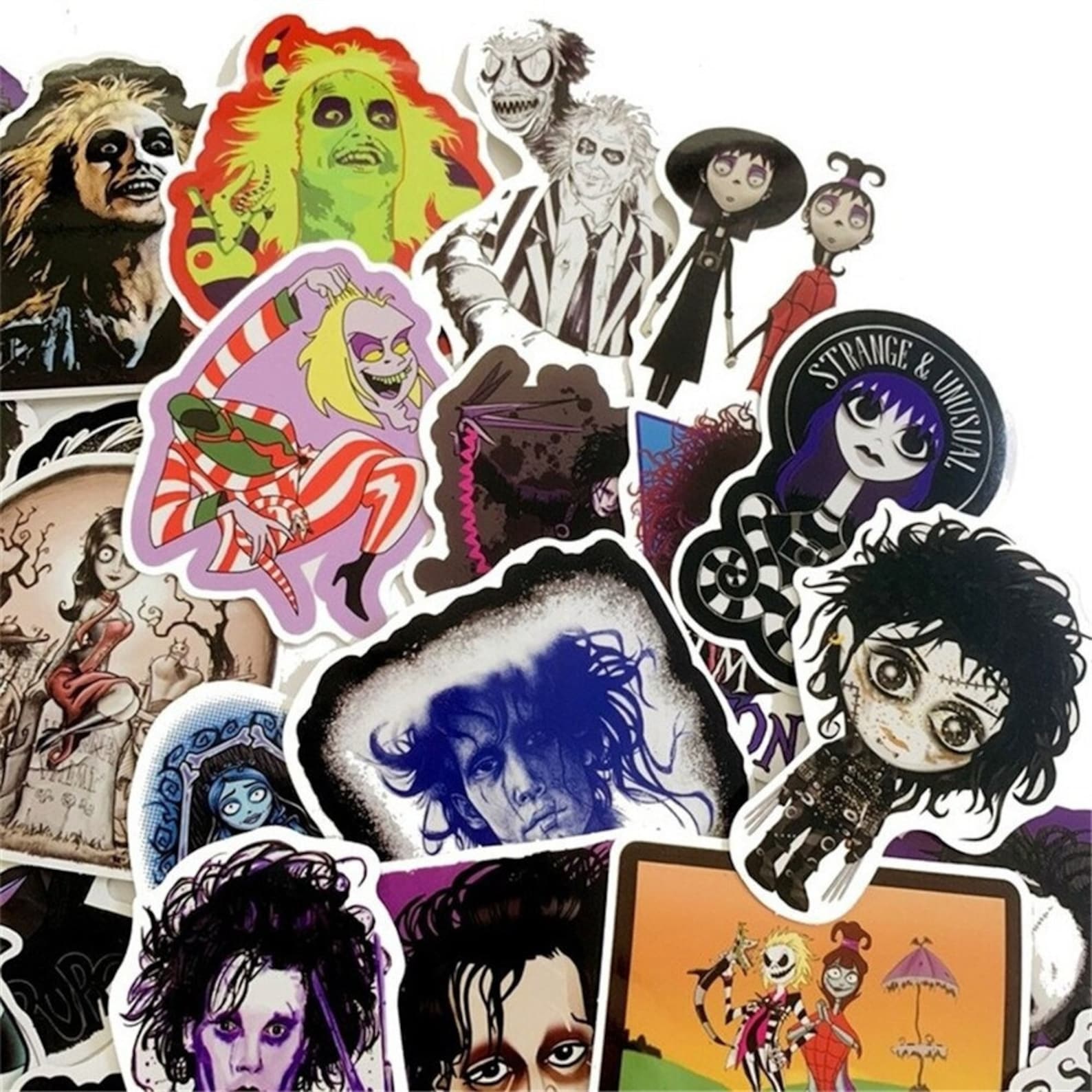 Tim Burton Movies 50pcs Stickers Pack Laptop Decal | Etsy