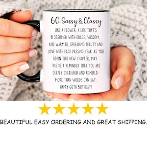 Sassy Classy 60th Birthday Mug or Coaster: Floral Chapter Sixty Coffee ...