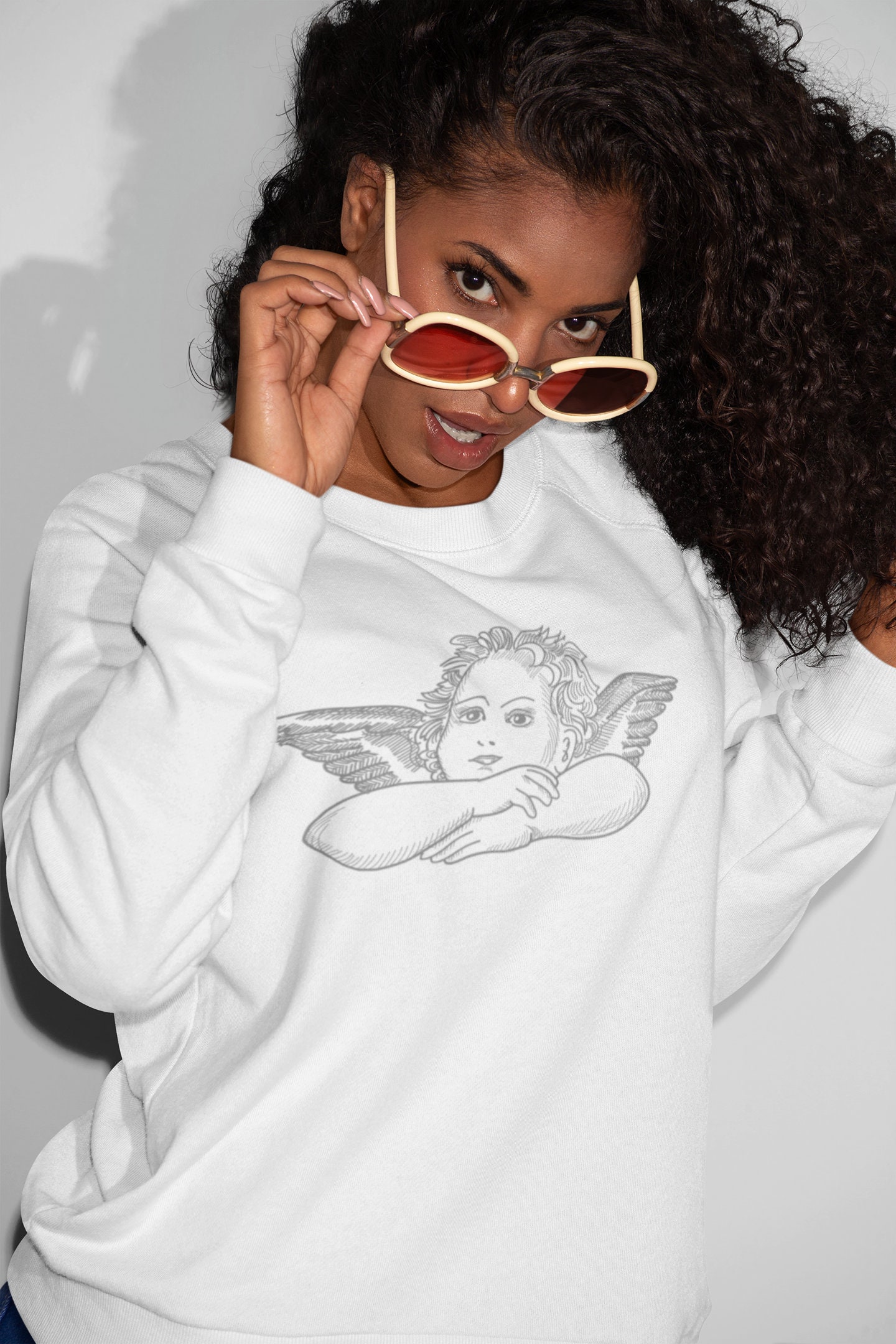 Angel Sweatshirt Angel Shirt Cherub Sweatshirt Cupid Sweatshirt Indie ...