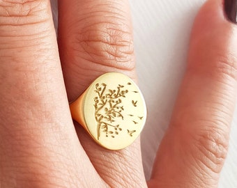 Bird Signet Ring | Etsy