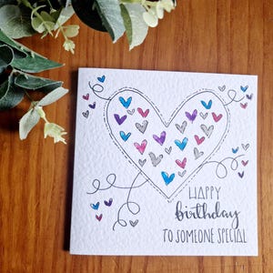 Hand Painted Heart Watercolour Greeting Cards, Personalisation ...