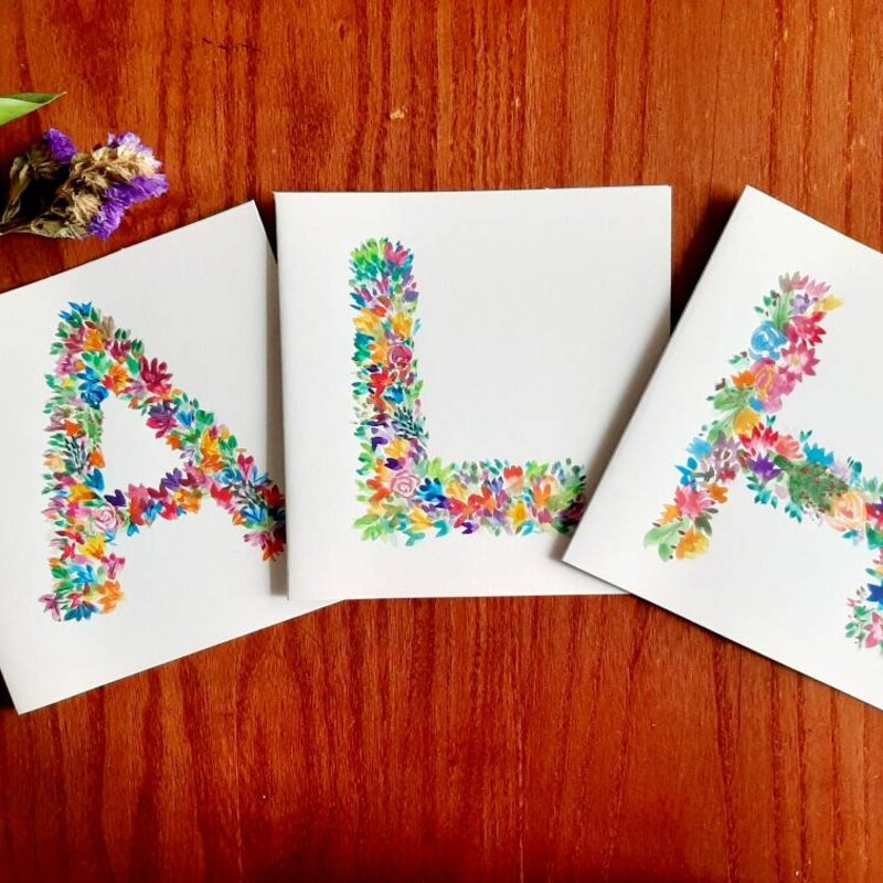 Painted Initials - Etsy