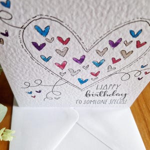 Hand Painted Heart Watercolour Greeting Cards, Personalisation ...